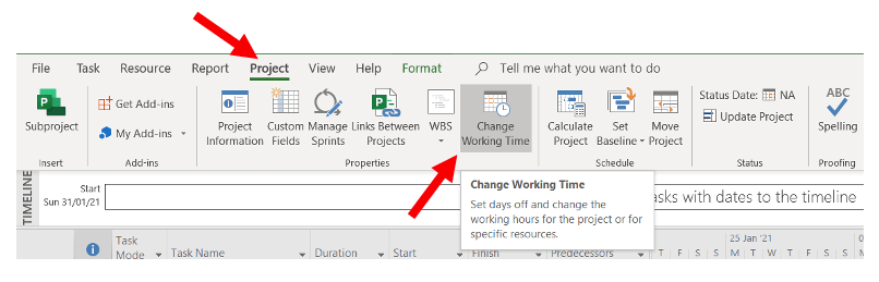 Microsoft Project 7 Day Working Week How To Set It Up 
