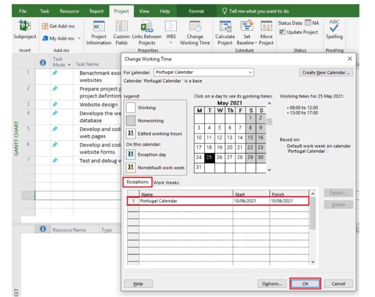 How to use multinational calendars in Microsoft Project – Tactical ...