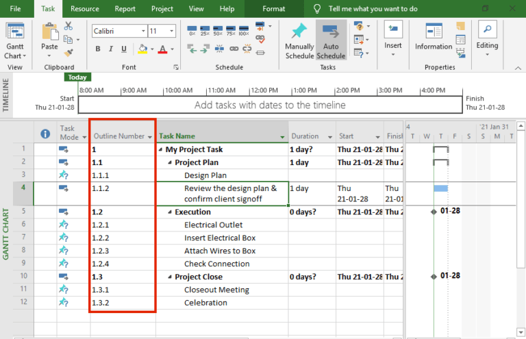 How To Show Task Numbers In Microsoft Project Tactical Project Manager