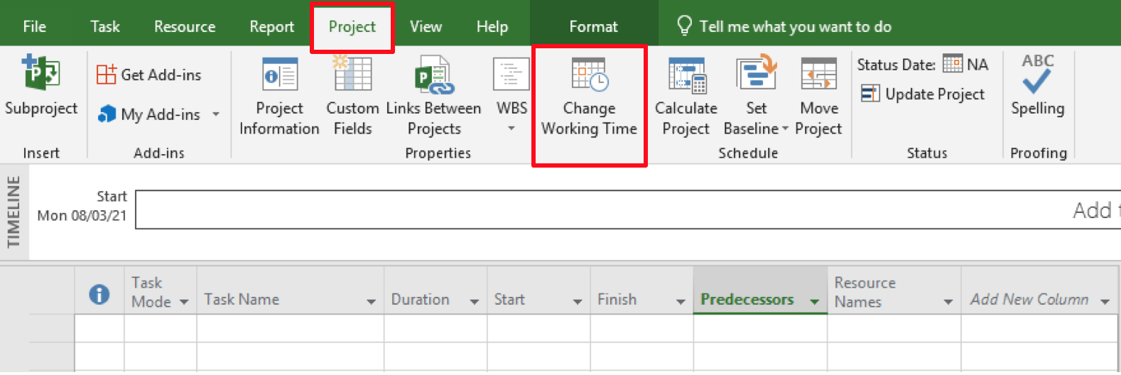 Let s Make Saturday A Working Day in Microsoft Project 