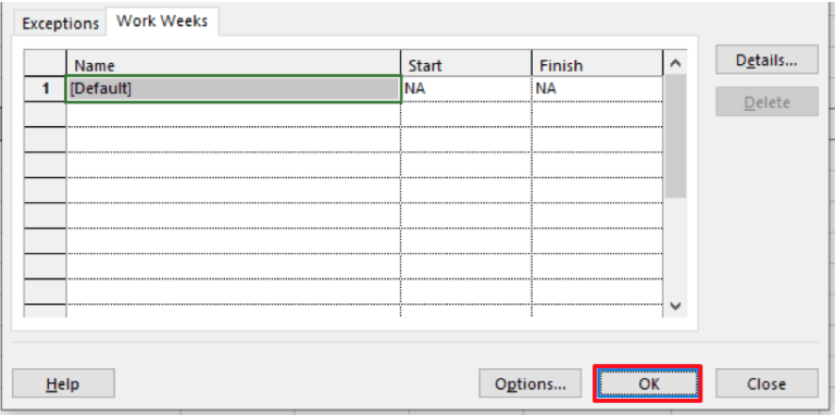 How To Make Saturday A Working Day in Microsoft Project – Tactical ...