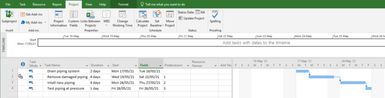 How To Make Saturday A Working Day in Microsoft Project – Tactical ...