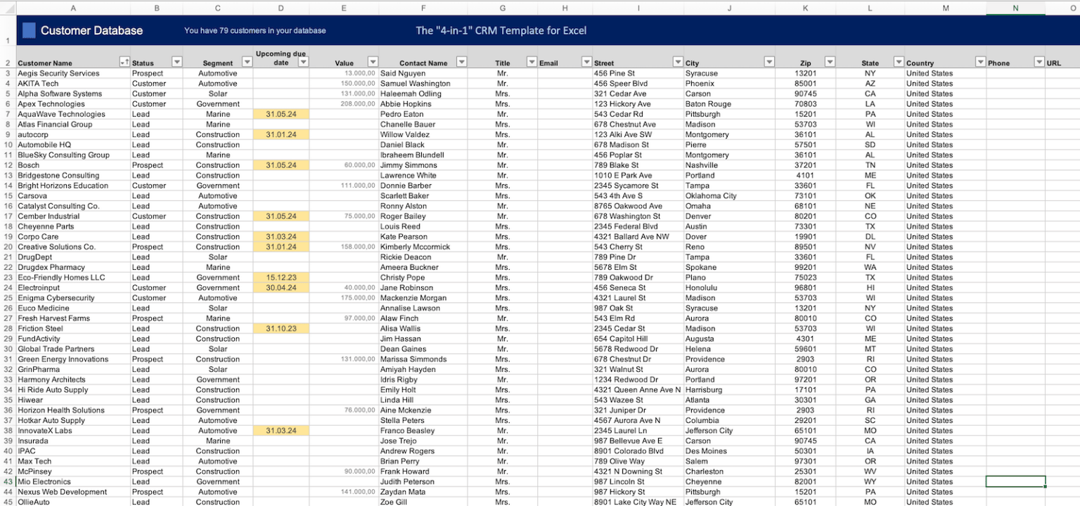 CRM Template Sales Page – Tactical Project Manager