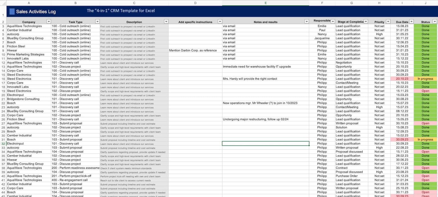 CRM Template Sales Page – Tactical Project Manager